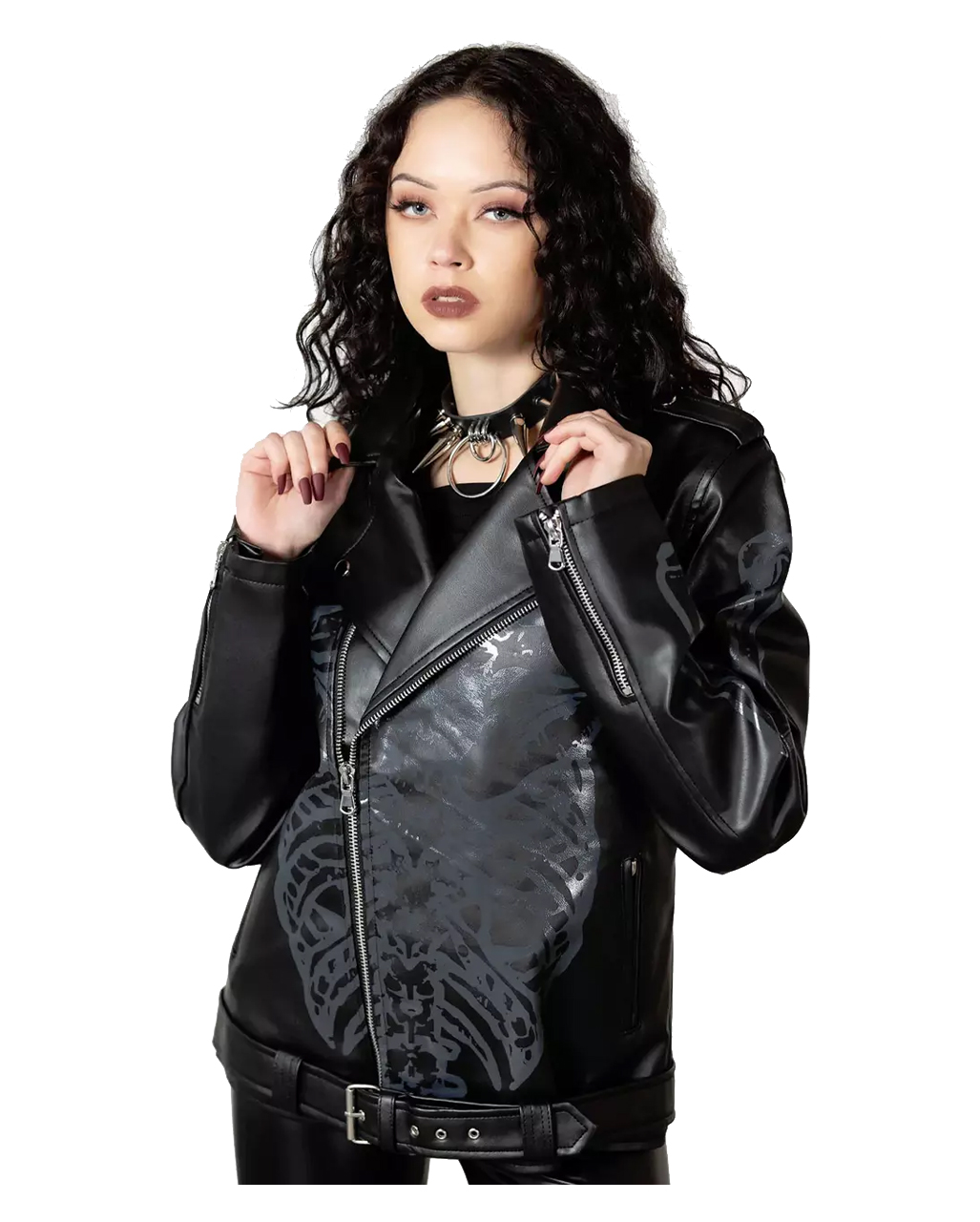 KILLSTAR Craniocaudal Biker Jacket for ladies | Horror-Shop.com