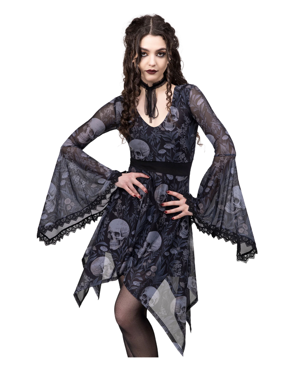 KILLSTAR Death's Head Skater Dress ★ Gothic dress | Horror-Shop.com