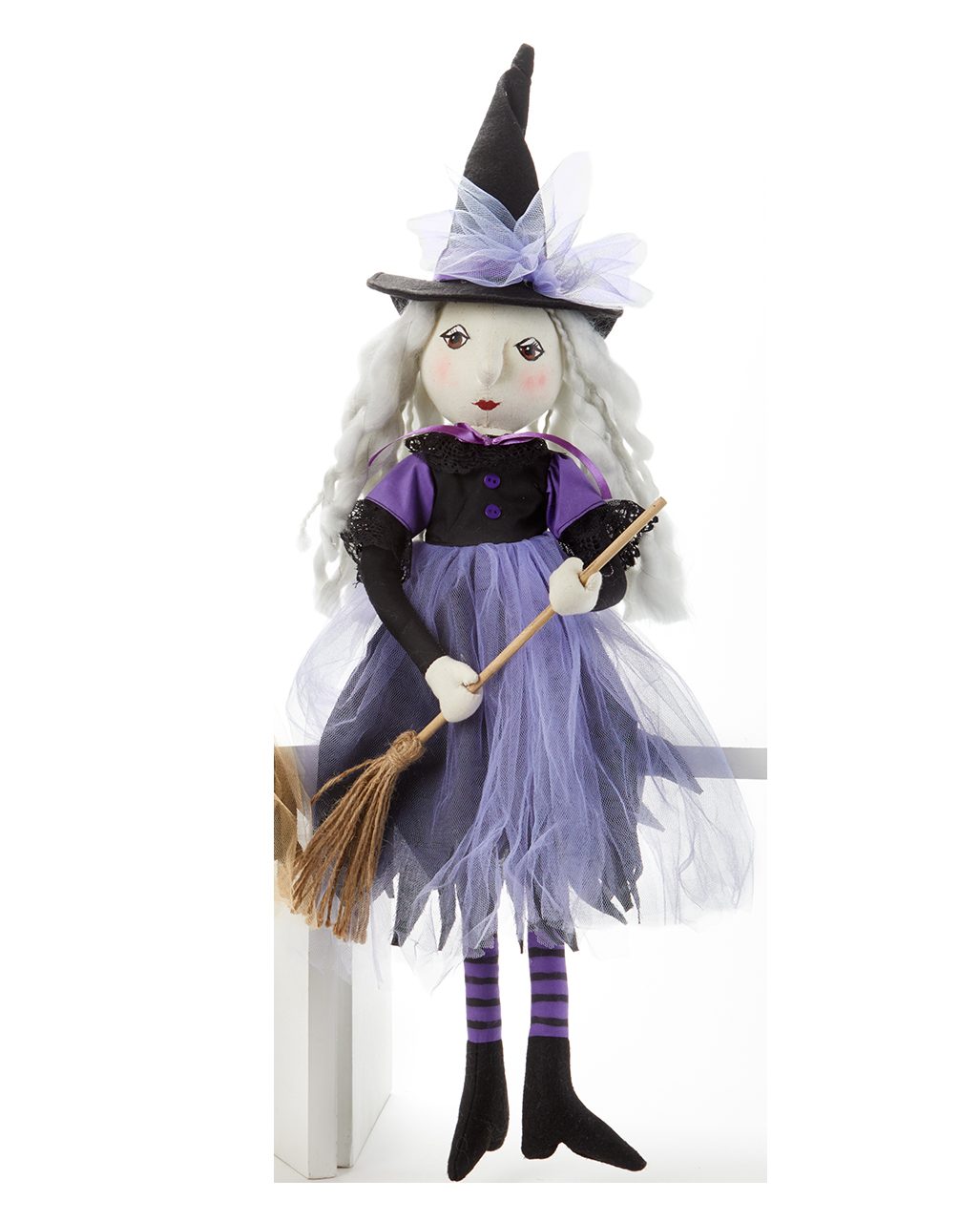 Lila Halloween Hexe Kantenhocker Figur 50cm kaufen | Horror-Shop.com