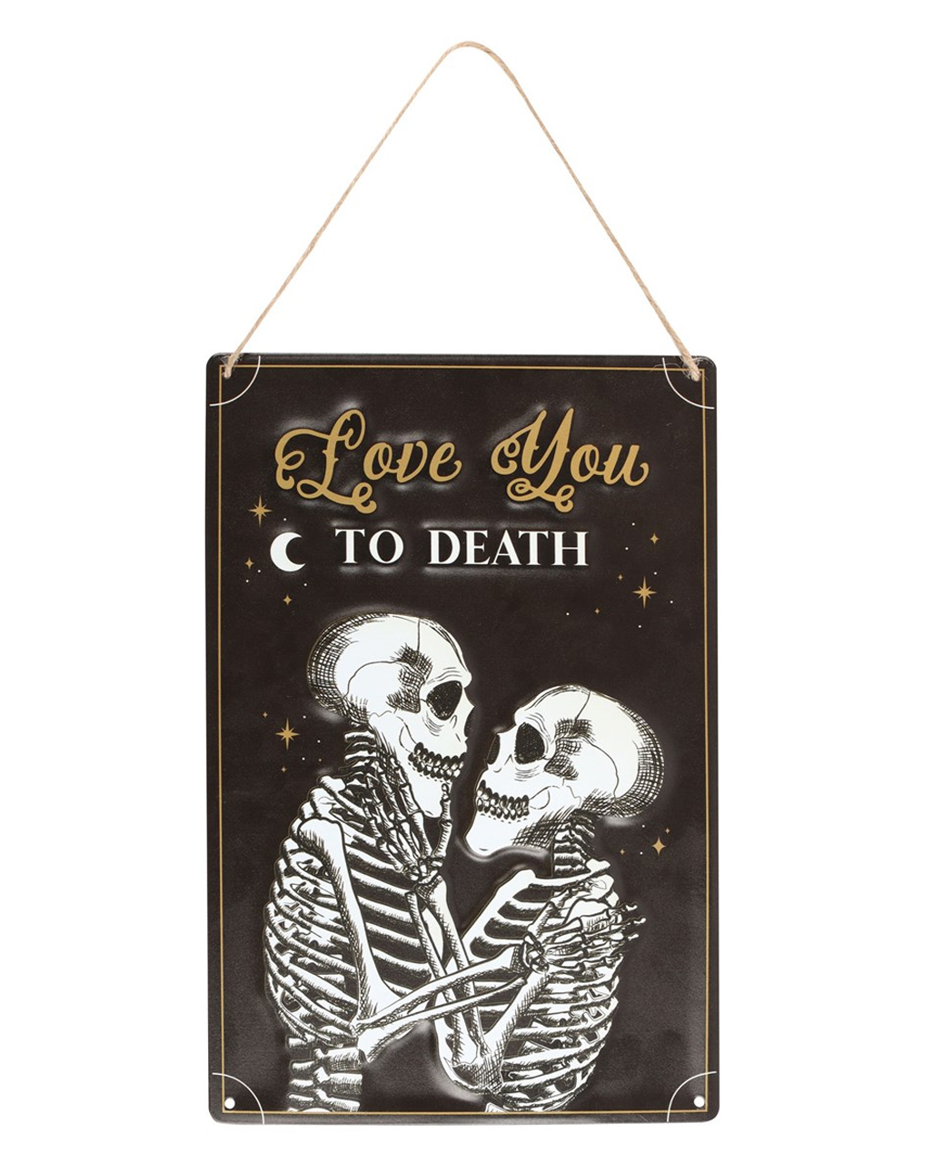 "Love You To Death" Skeleton Couple Metal Sign 30x20cm ★ | Horror-Shop.com