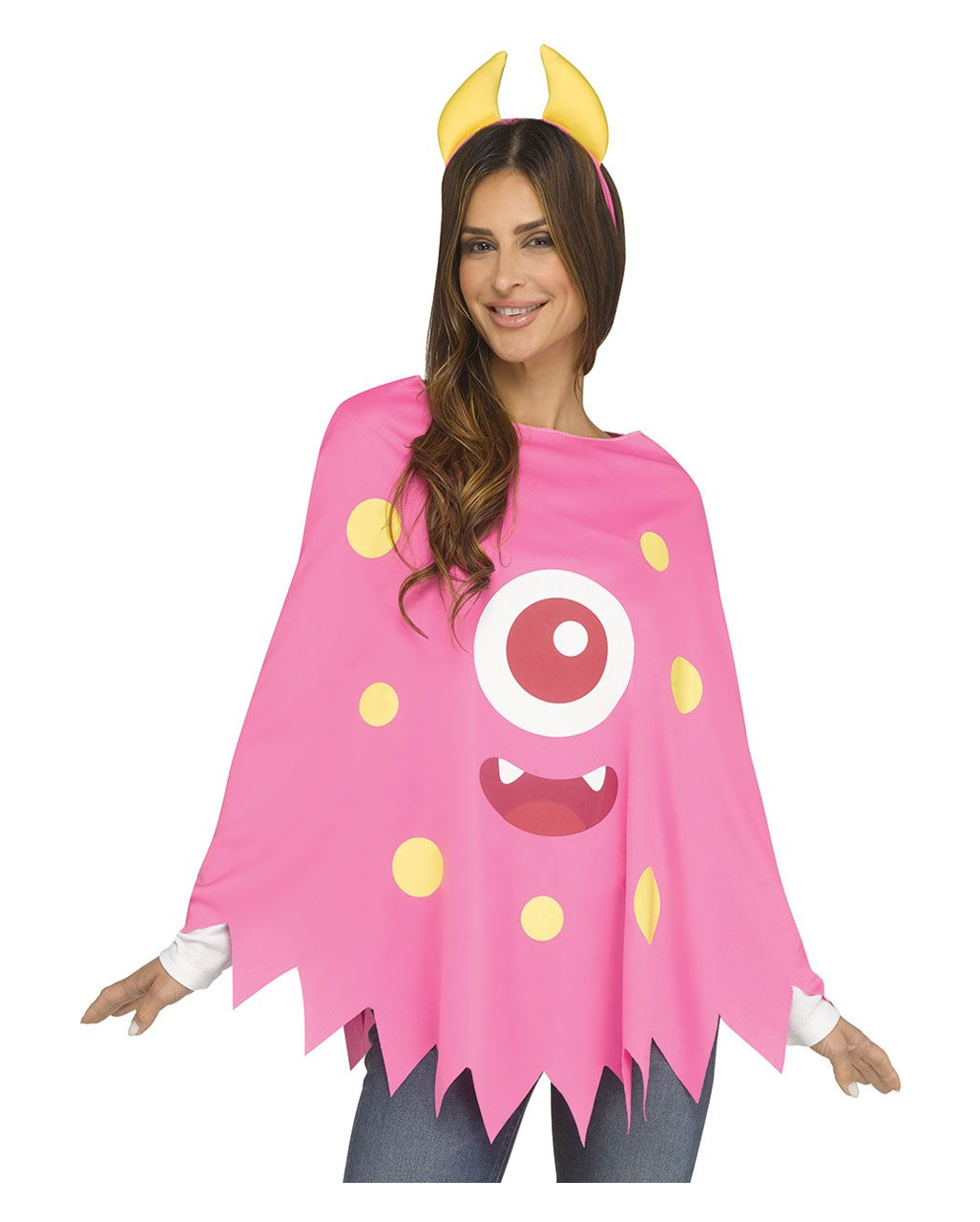 Monster Costume Poncho Pink with matching headband | Horror-Shop.com