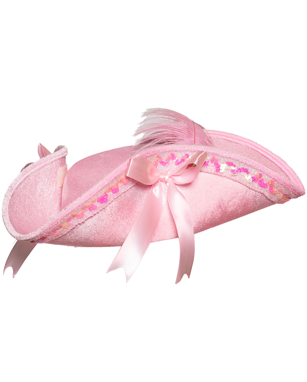 Pirate Tricorn Hat Pink for carnival & fancy dress | Horror-Shop.com