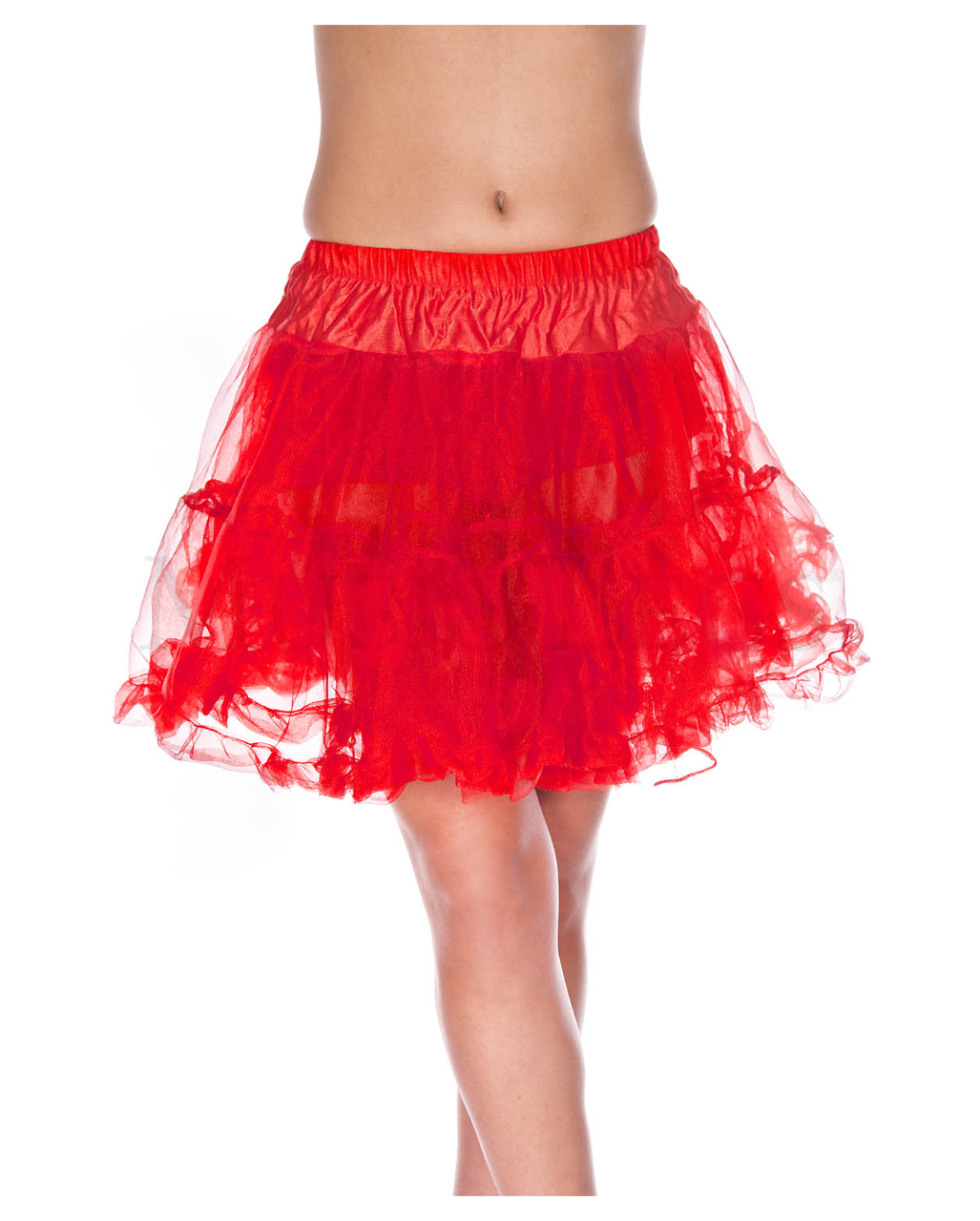 Red Knee-length Petticoat Made From Flowing Tulle ★ | Horror-Shop.com