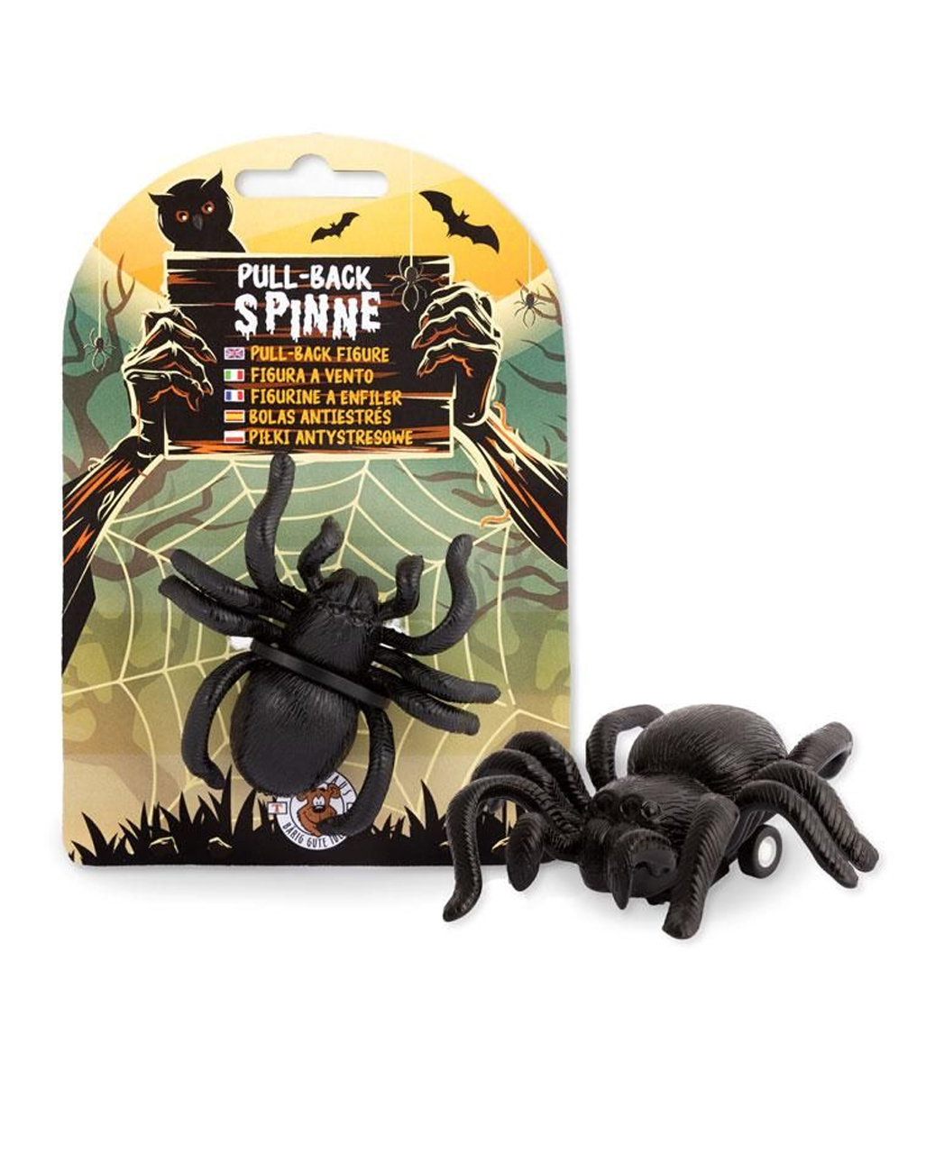 Black Wind-up Spider 6.5 Cm as a joke article | Horror-Shop.com