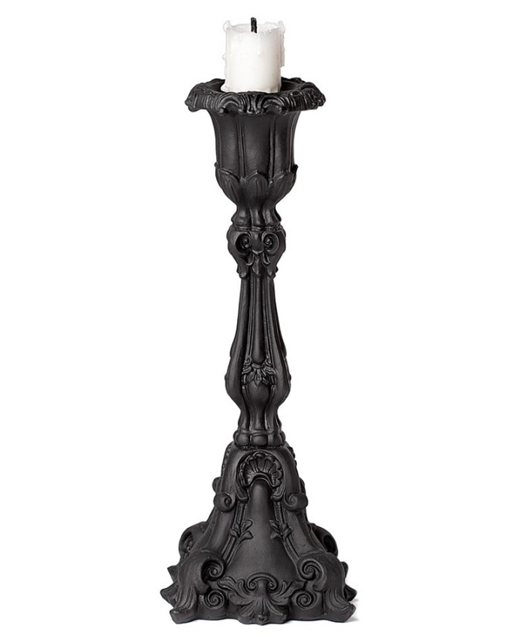 Black Gothic Baroque Candlestick 23.5cm as table decoration | Horror ...