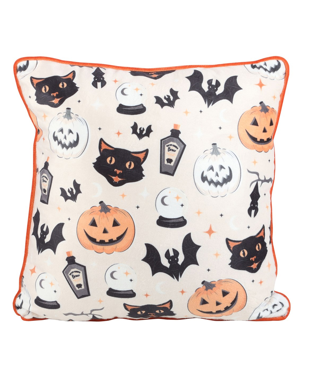 Spooky Cat & Pumpkin Dekokissen 33x33cm für 🎃 | Horror-Shop.com