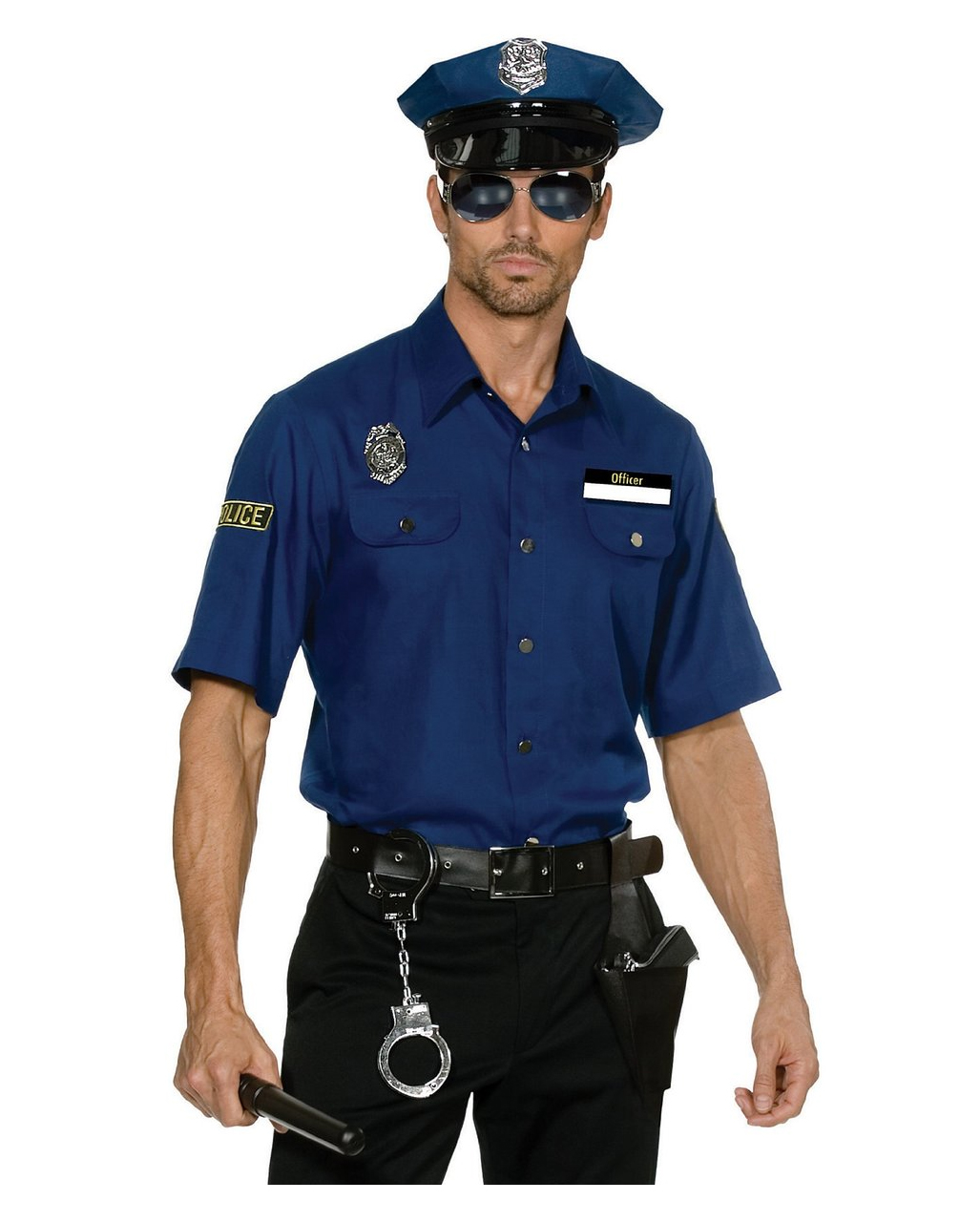 US police shirt with cap | US Cop costume set 7 pieces | horror-shop.com