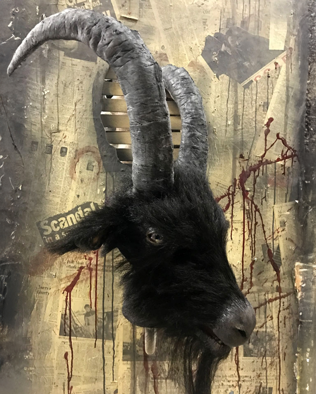 Baphomaniac Billy Goat Mask with Horns | Horror-Shop.com
