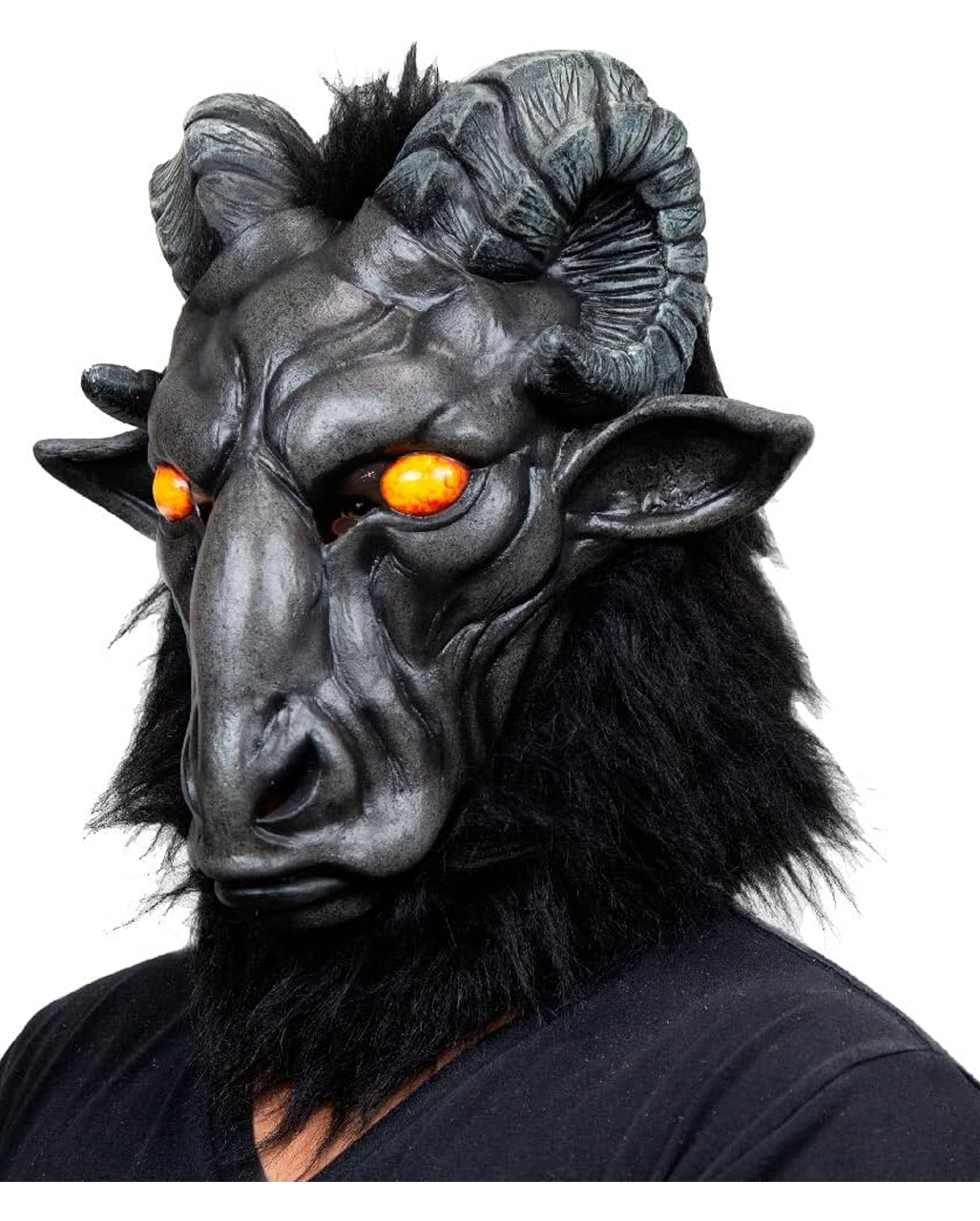Baphomet Mask With Faux Fur for Halloween fans | Horror-Shop.com