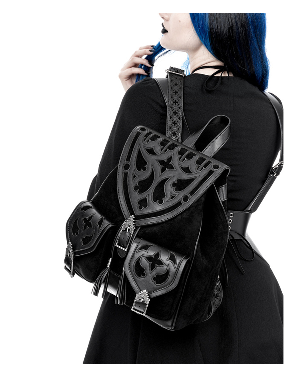 Cathedralis Buckle Backpack ★ Gothic accessory | Horror-Shop.com