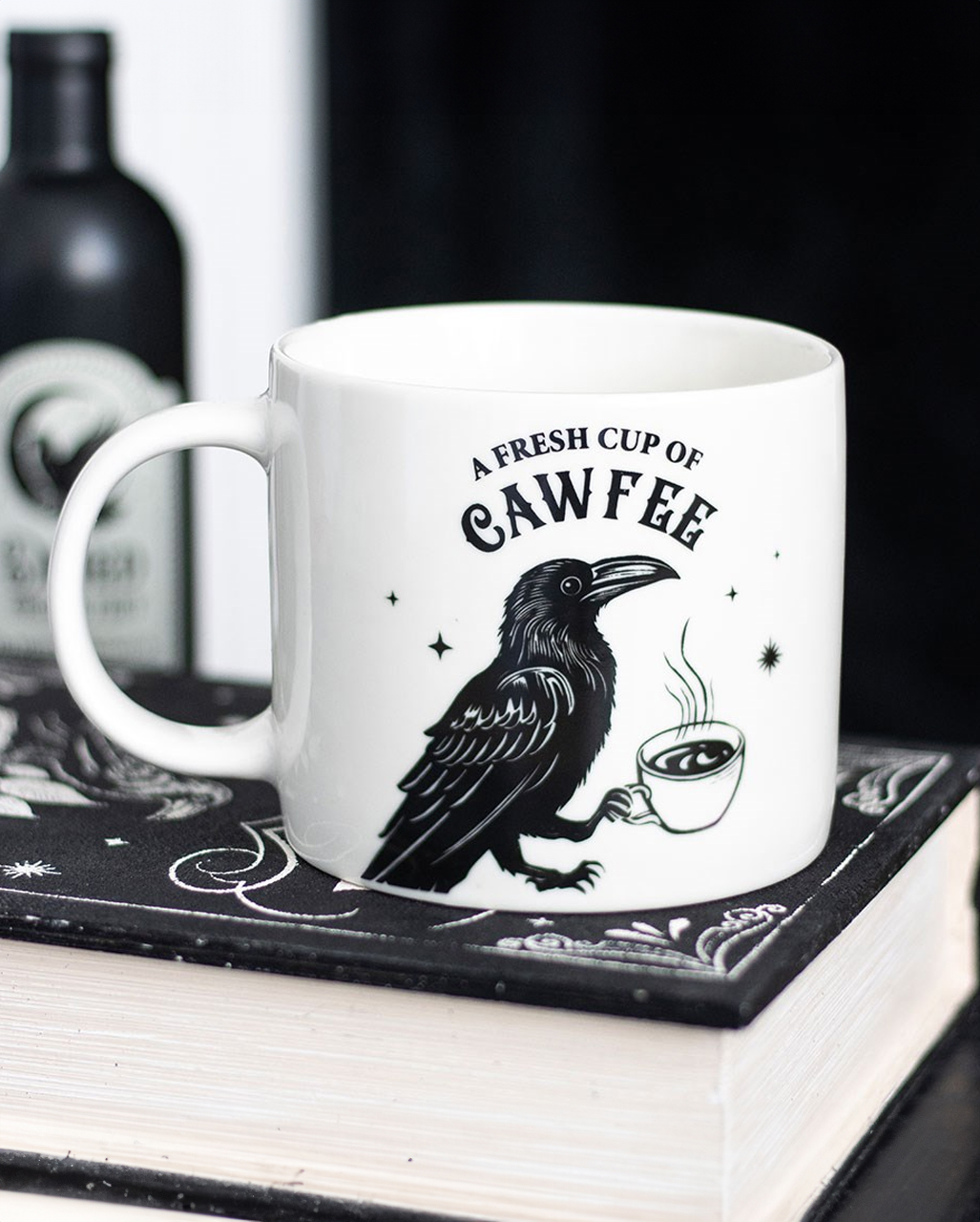 Cawfee Raven Kaffeebecher | Gothic Homeware | Horror-Shop.com