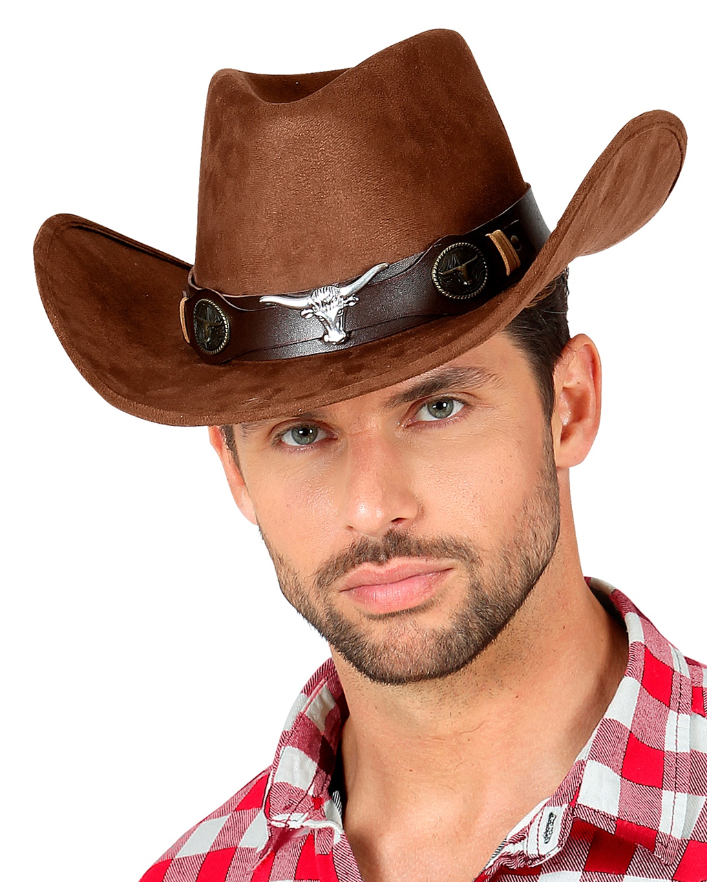 Cowboy Hat Brown Suede Look order | Horror-Shop.com