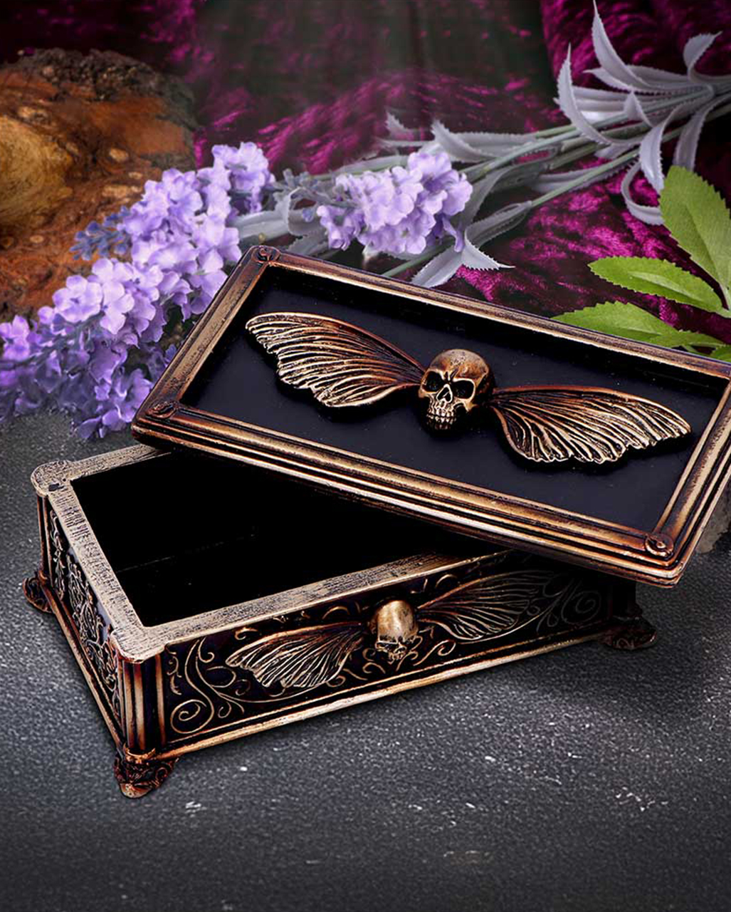 "Death's Head" Gothic Casket 19.5cm Gothic decoration | Horror-Shop.com