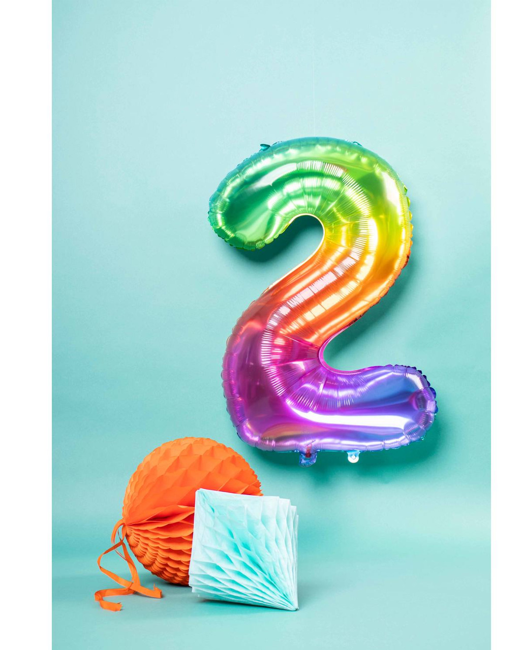 Foil Balloon Number 2 Rainbow order online | Horror-Shop.com