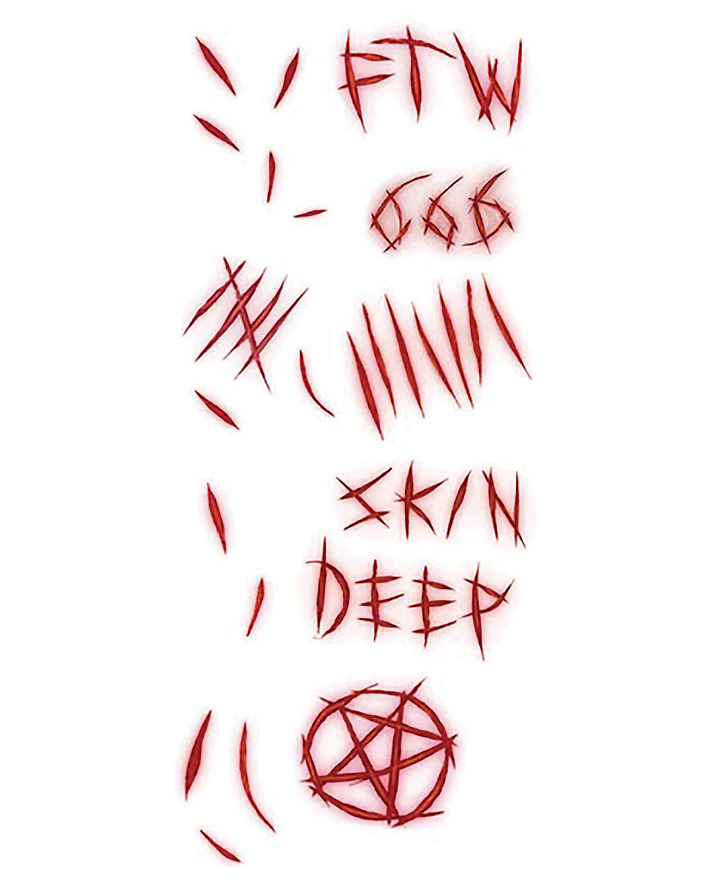 FX Cut Trauma Adhesive Tattoo Order HERE | Horror-Shop.com