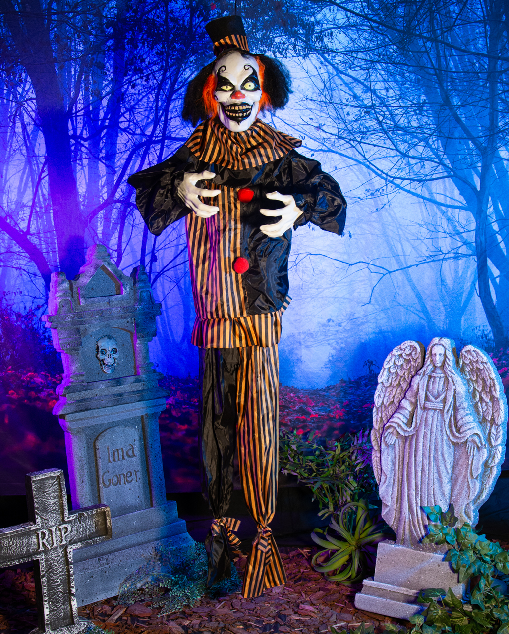 Shivering Clown With Movement, Sound & Light 170cm | Horror-Shop.com