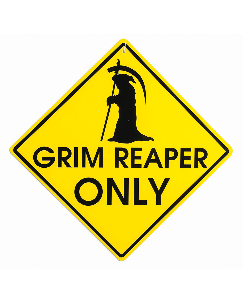 Grim Reaper Only Warning Sign Halloween decoration | Horror-Shop.com