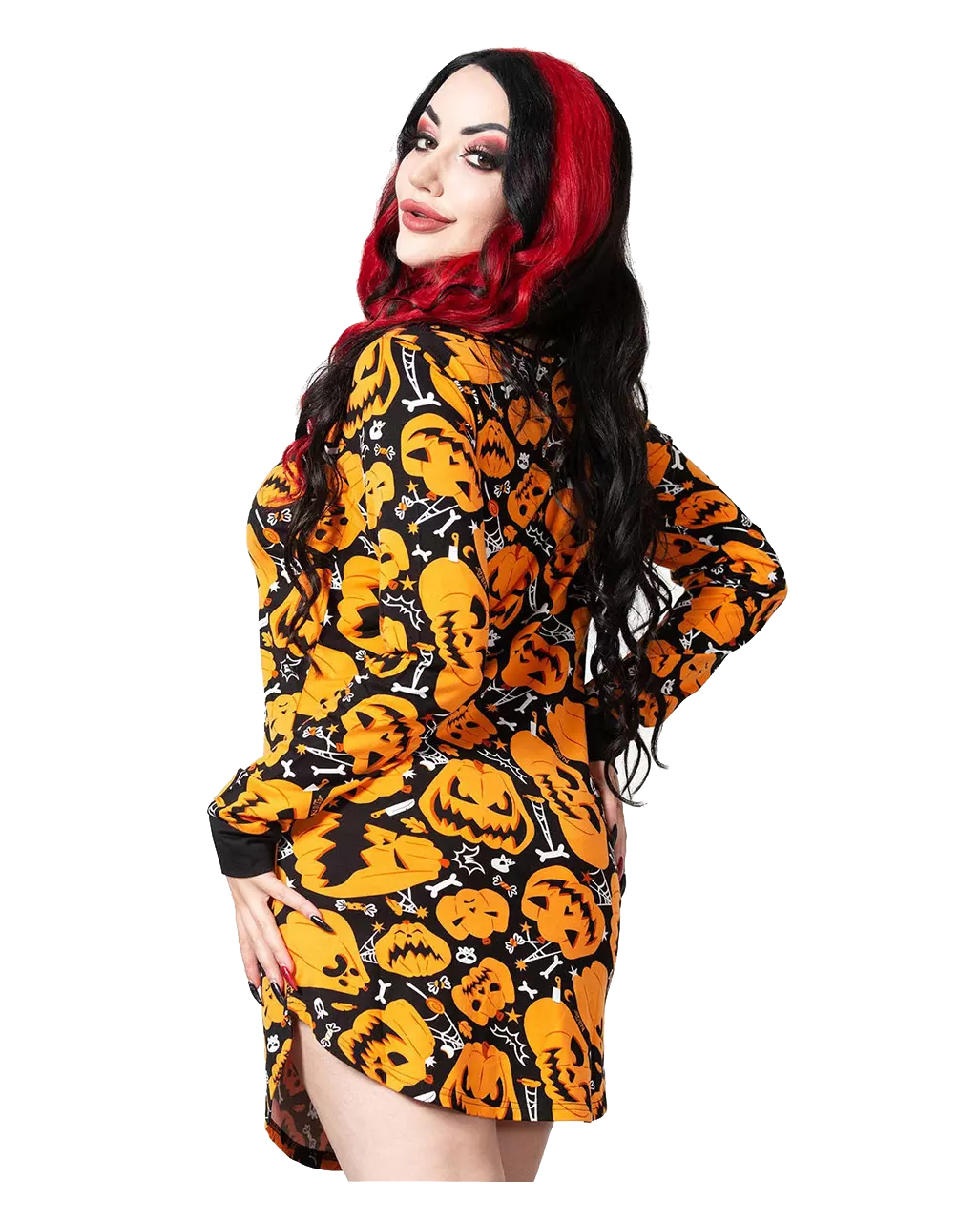 KILLSTAR Night Harvest Henley Dress | Pumpkin dress | Horror-Shop.com