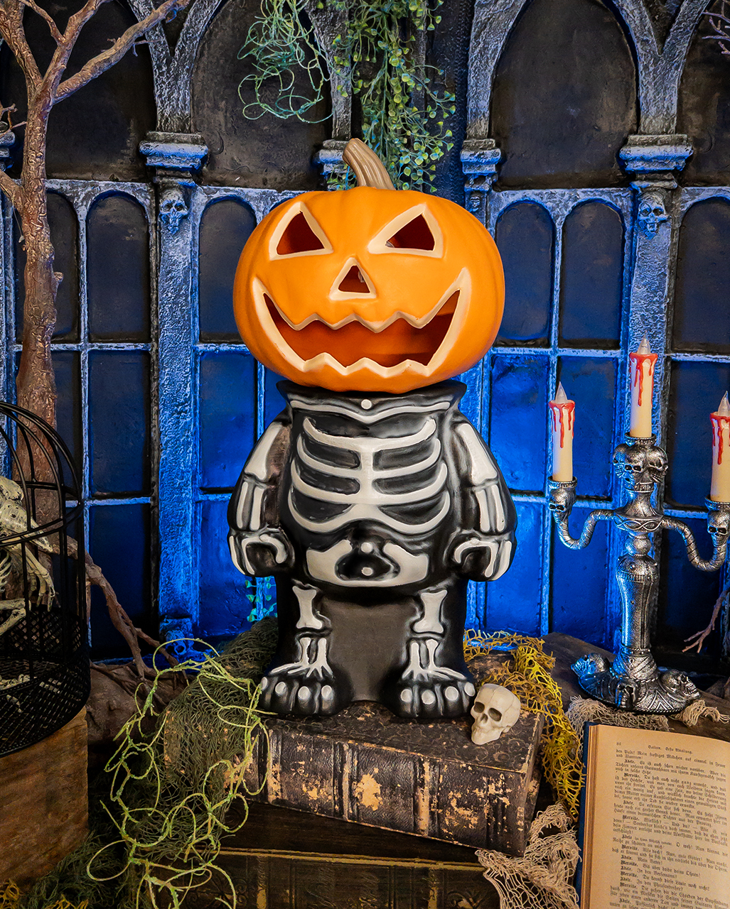 Cute Skeleton Torso As Pumpkin Holder 27cm for Halloween | Horror-Shop.com