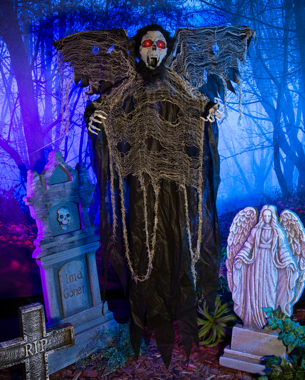 Night Slasher Vampir mit Flügel Bewegung, Sound & Light 153cm Halloween ...