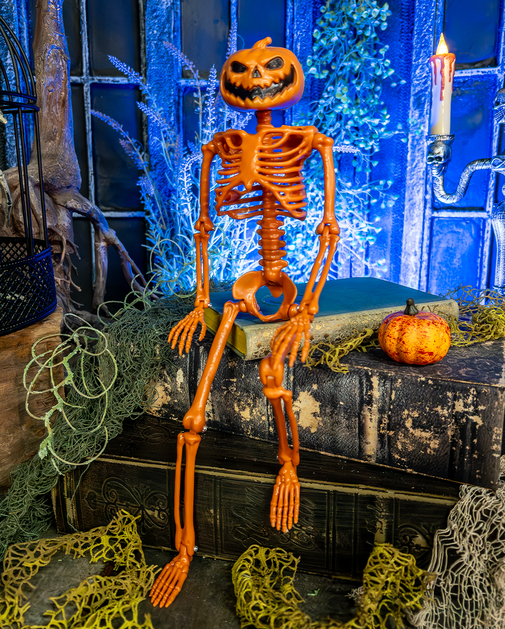 Positionable Pumpkin Skeleton 39cm ★ | Horror-Shop.com