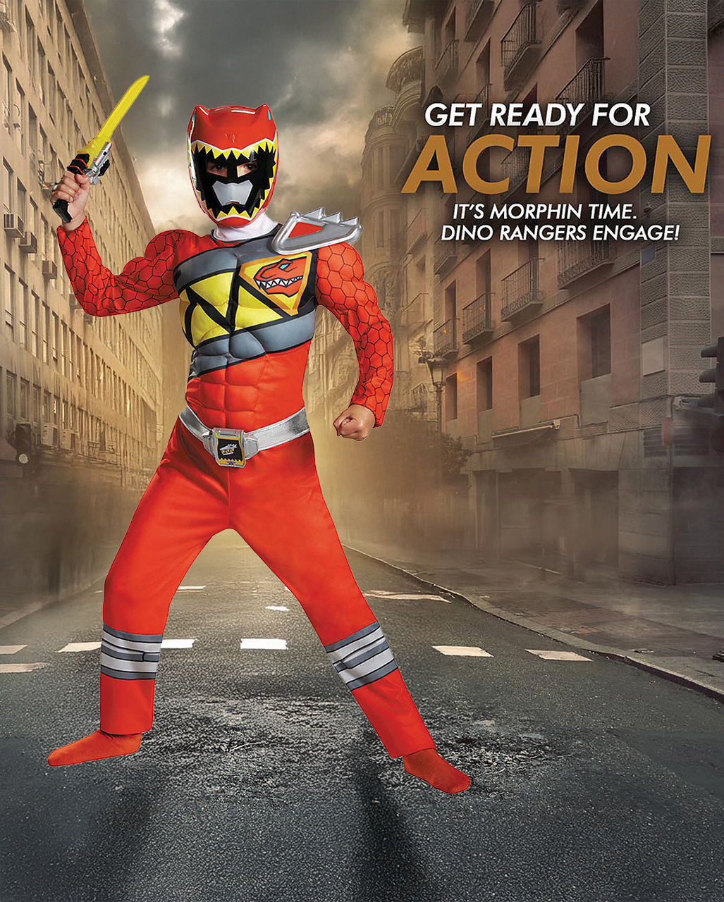 Power Ranger Red Ranger Dino Charge Muscle Costume | Horror-Shop.com