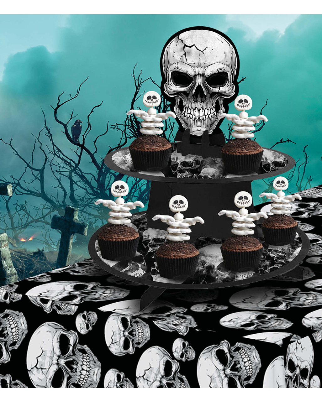 Scary Skull Etagere 40cm buy as table decoration | Horror-Shop.com