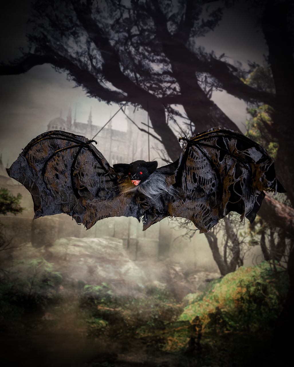 Black Vampire Bat With Ragged Wings 60cm | Horror-Shop.com