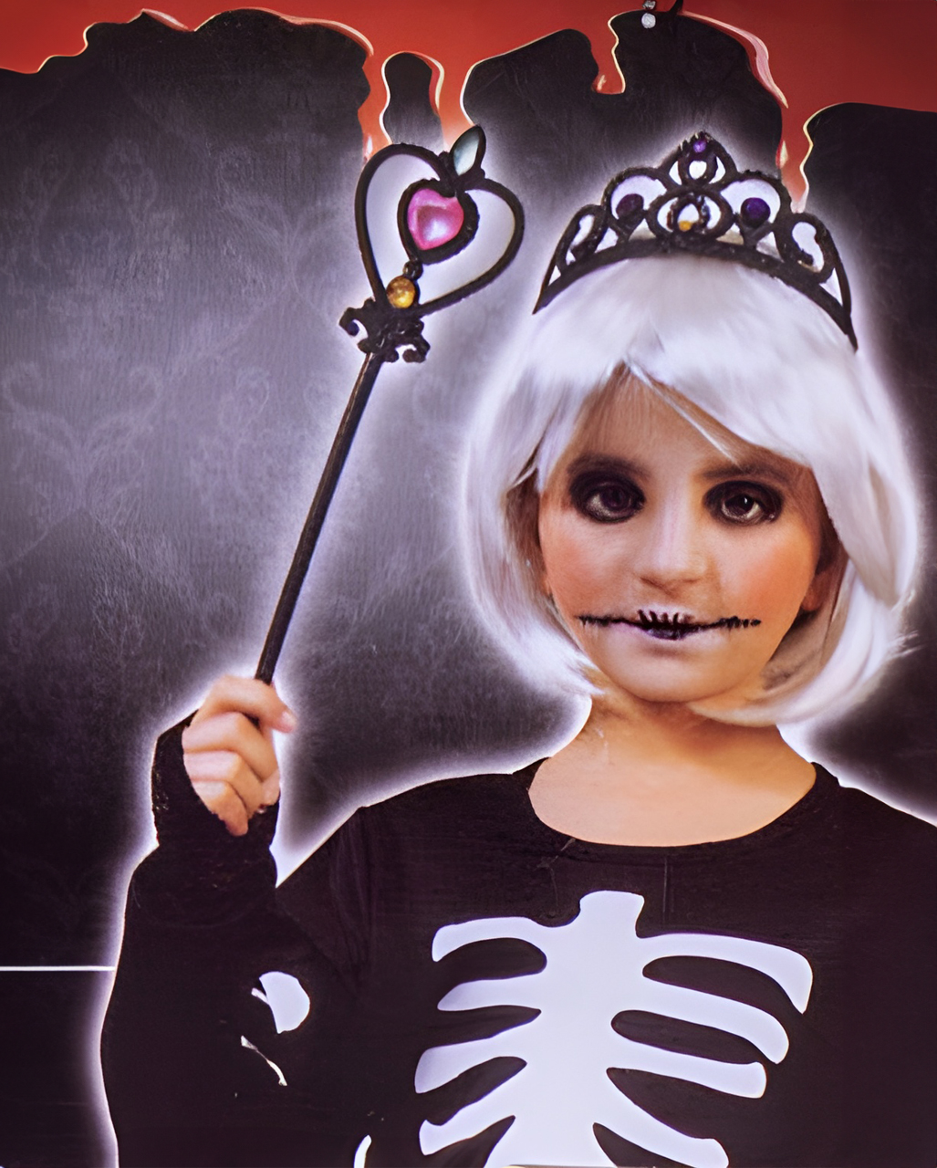 Black Fairy Wand With Heart 32cm as a costume accessory | Horror-Shop.com