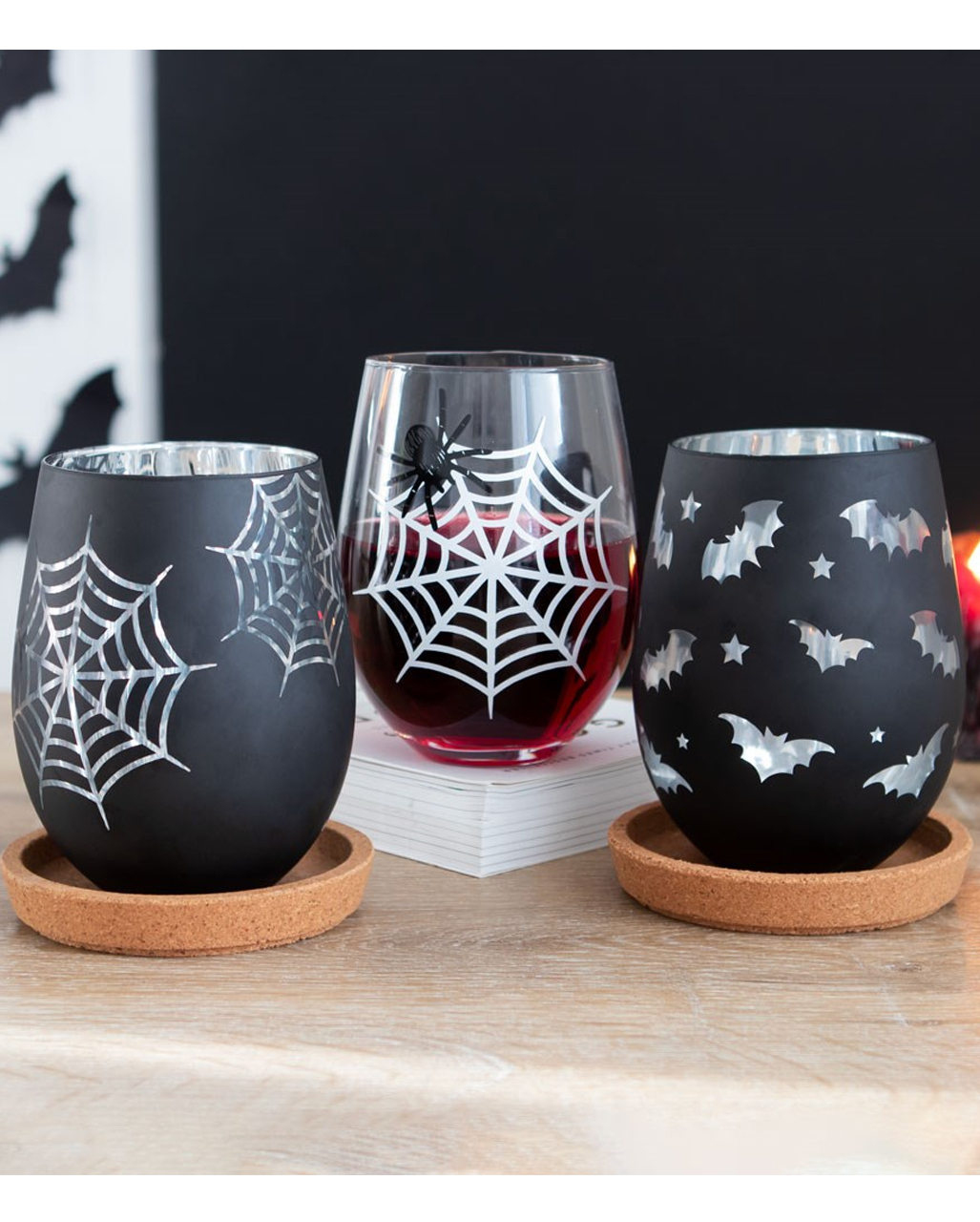 Spider & Spider Web Wine Glass Set Of 2 as a gift ★ | Horror-Shop.com