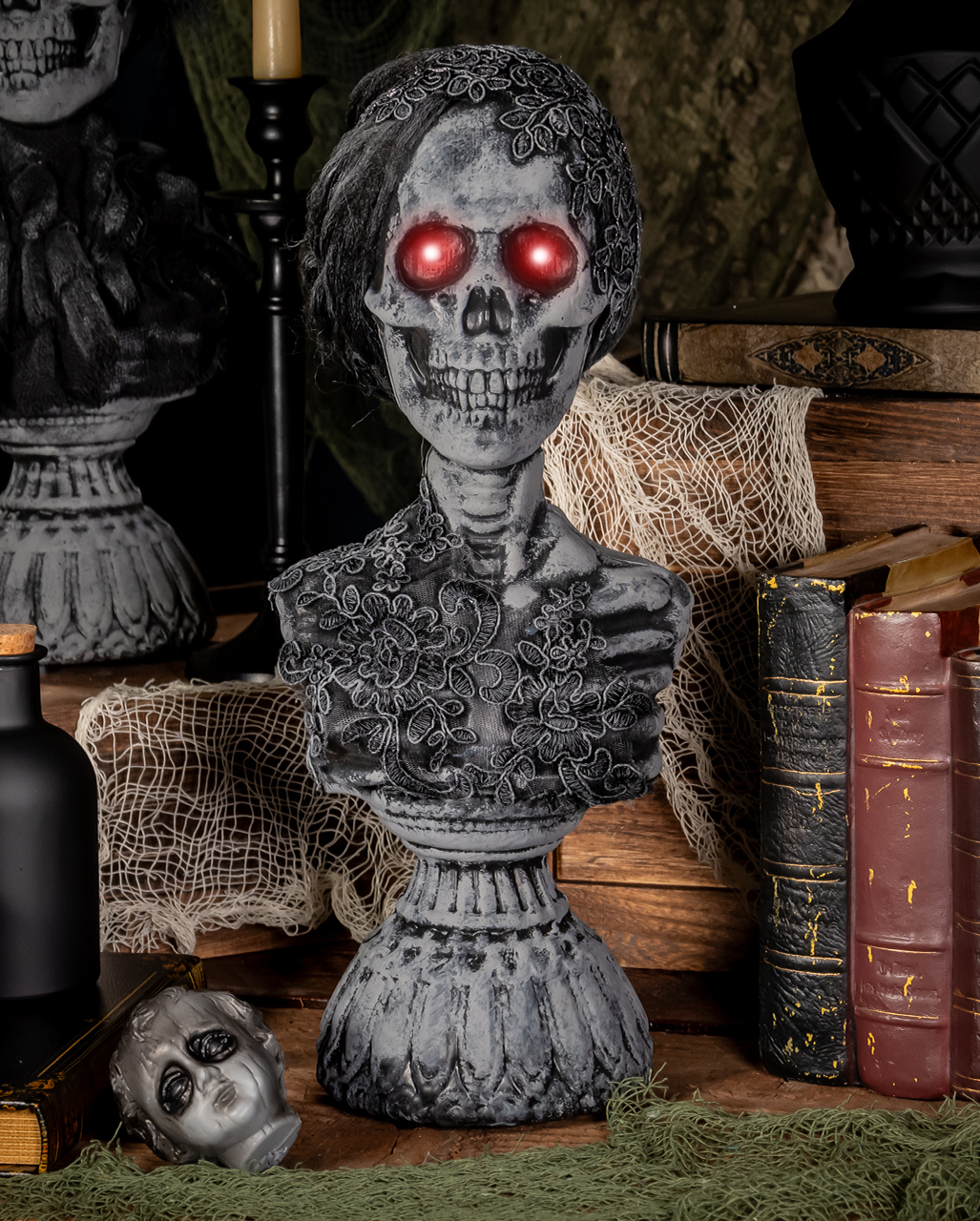 Spooky Ghost Bust "Lady Gruesome" With Sound & Light 38cm order ...