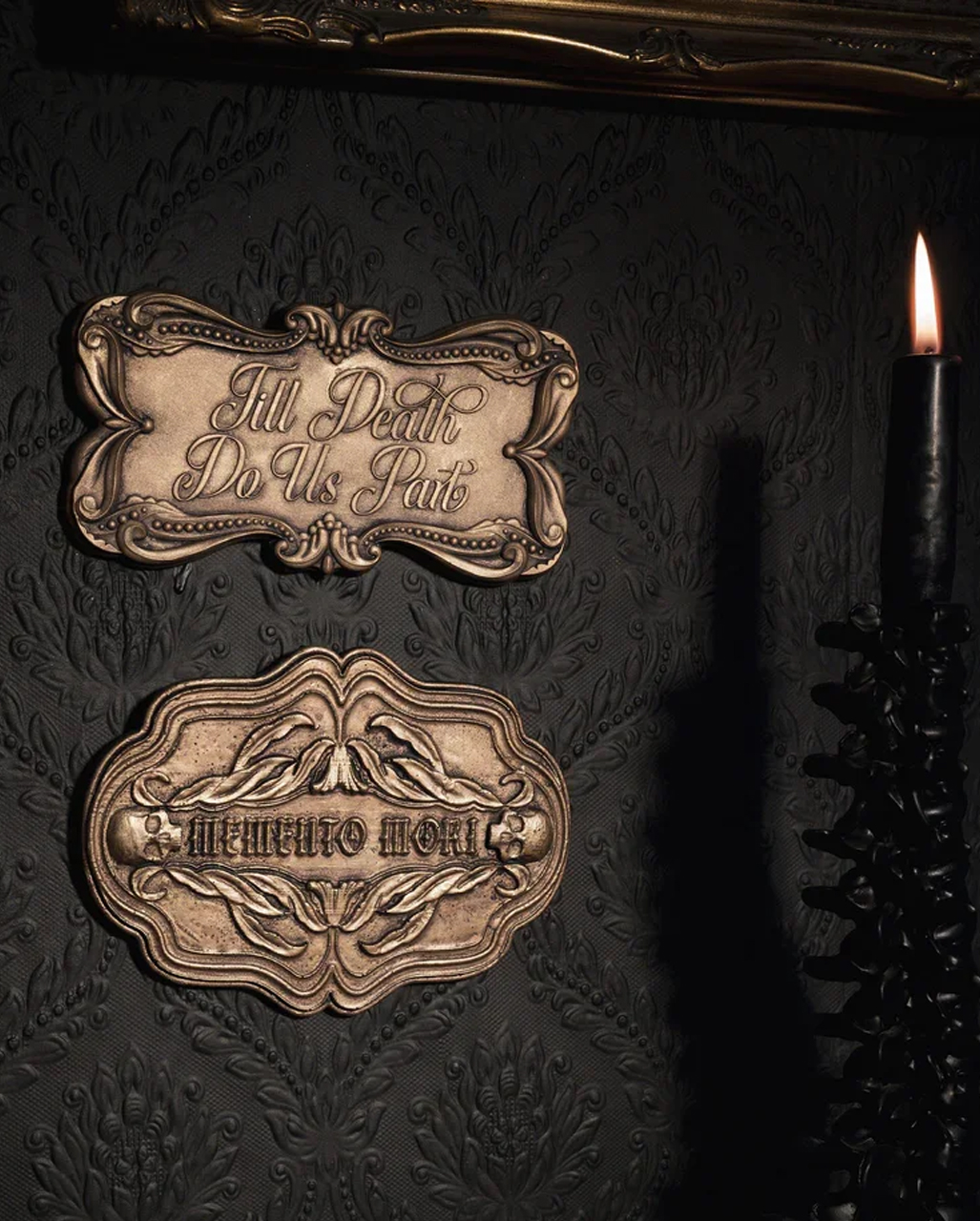 Till Death Do Us Part Coffin Plaque - Gold Edition 17x9cm | Horror-Shop.com