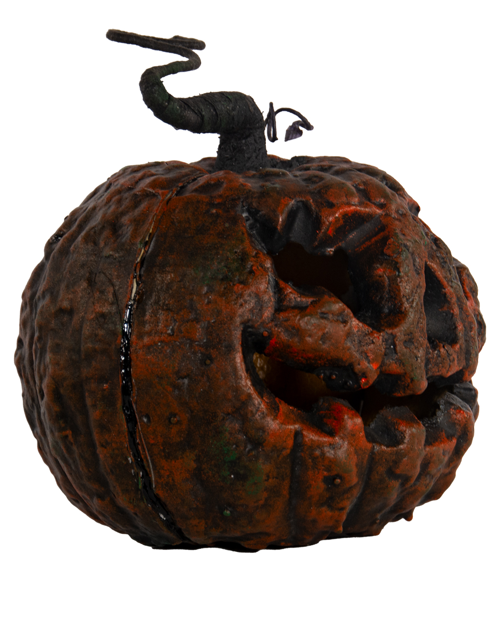 Rotten Halloween Pumpkin with Stalk & Light 25cm | Horror-Shop.com
