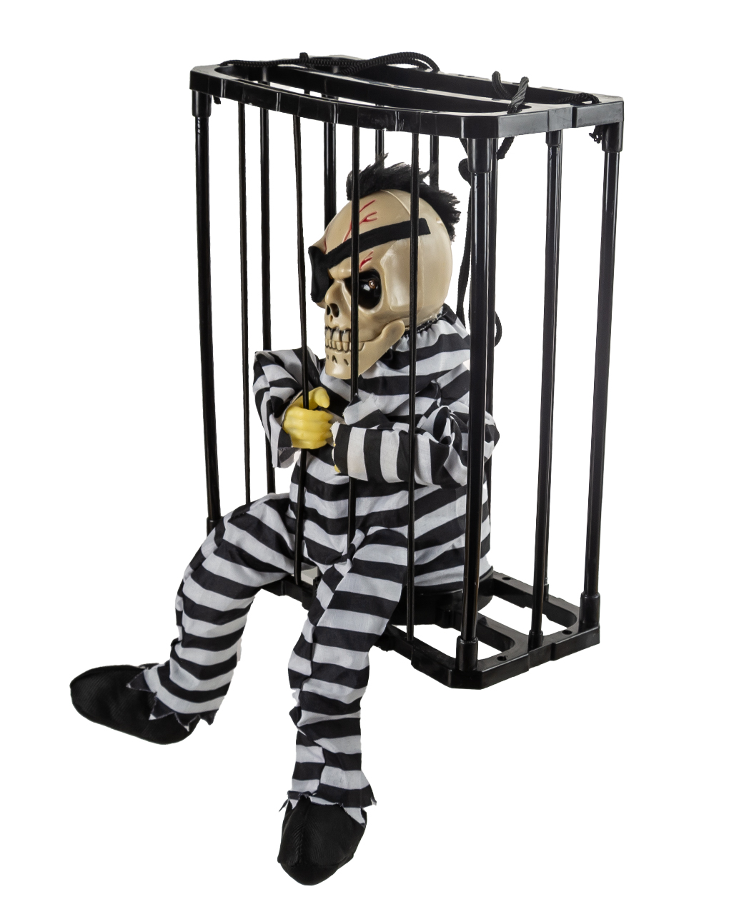 Breaking Out Skeleton In Cage With Sound & Light 28cm Halloween gimmick ...