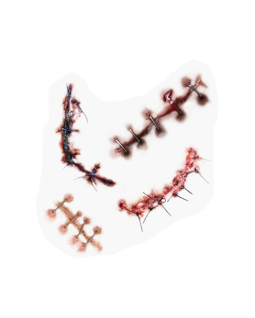 Stitched Scars Tattoos as special make-up accessories | Horror-Shop.com