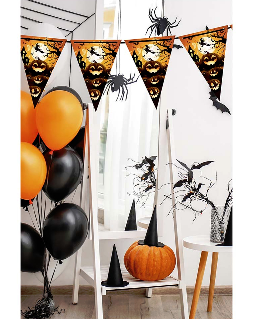 Happy Halloween Pumpkin Pennant Garland 3m | Horror-Shop.com