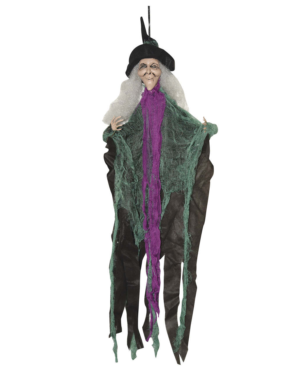 Hexe mit biegsamen Armen & Fetzenkleid Halloween Deko | Horror-Shop.com