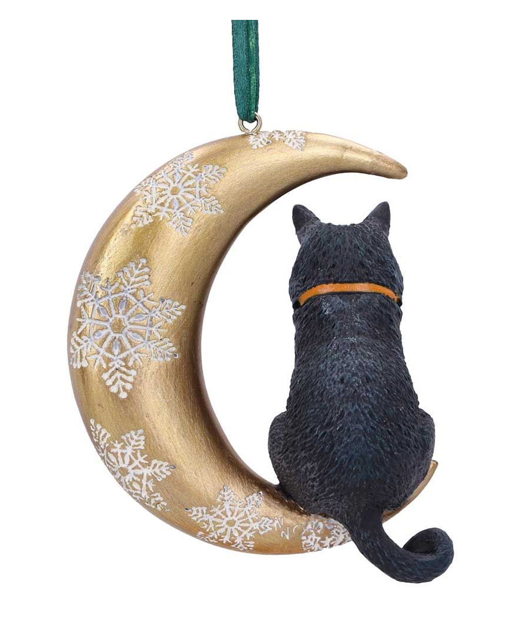 Cat In Half Moon Christmas Bauble 9cm give away ★ | Horror-Shop.com