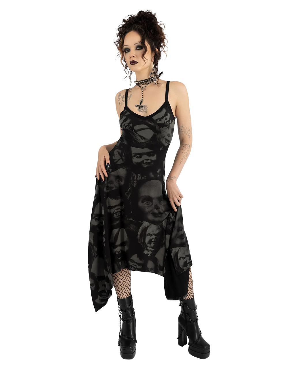 KILLSTAR Devils Lair Midi Dress Buy Gothic Fashion | Horror-Shop.com