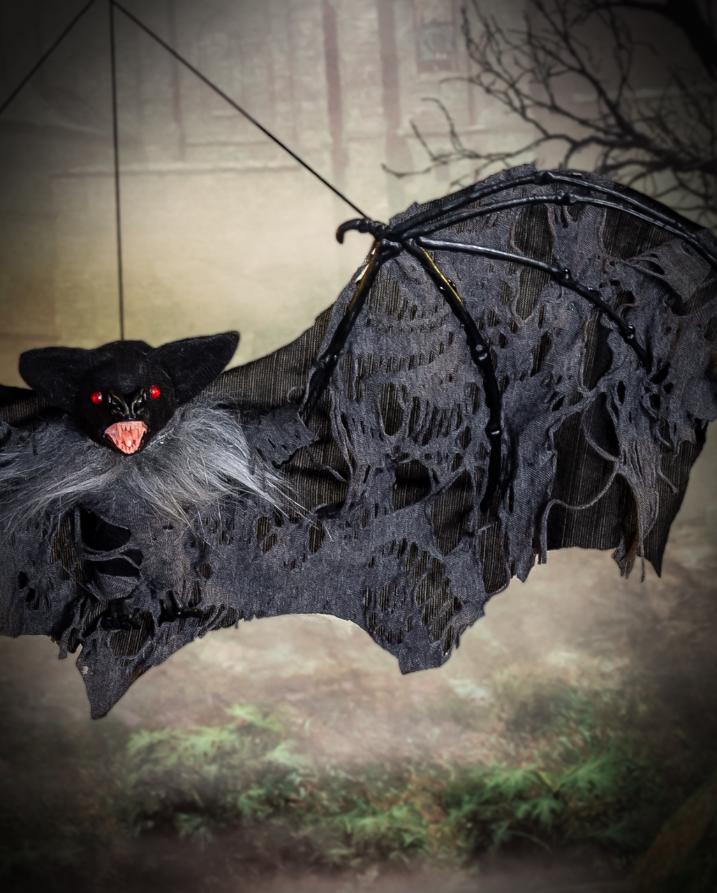 Black Vampire Bat With Ragged Wings 60cm | Horror-Shop.com