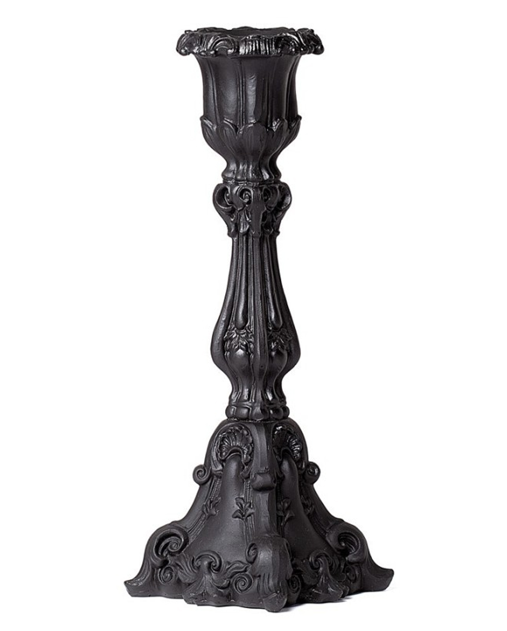 Black Gothic Baroque Candlestick 23.5cm as table decoration | Horror-Shop.com