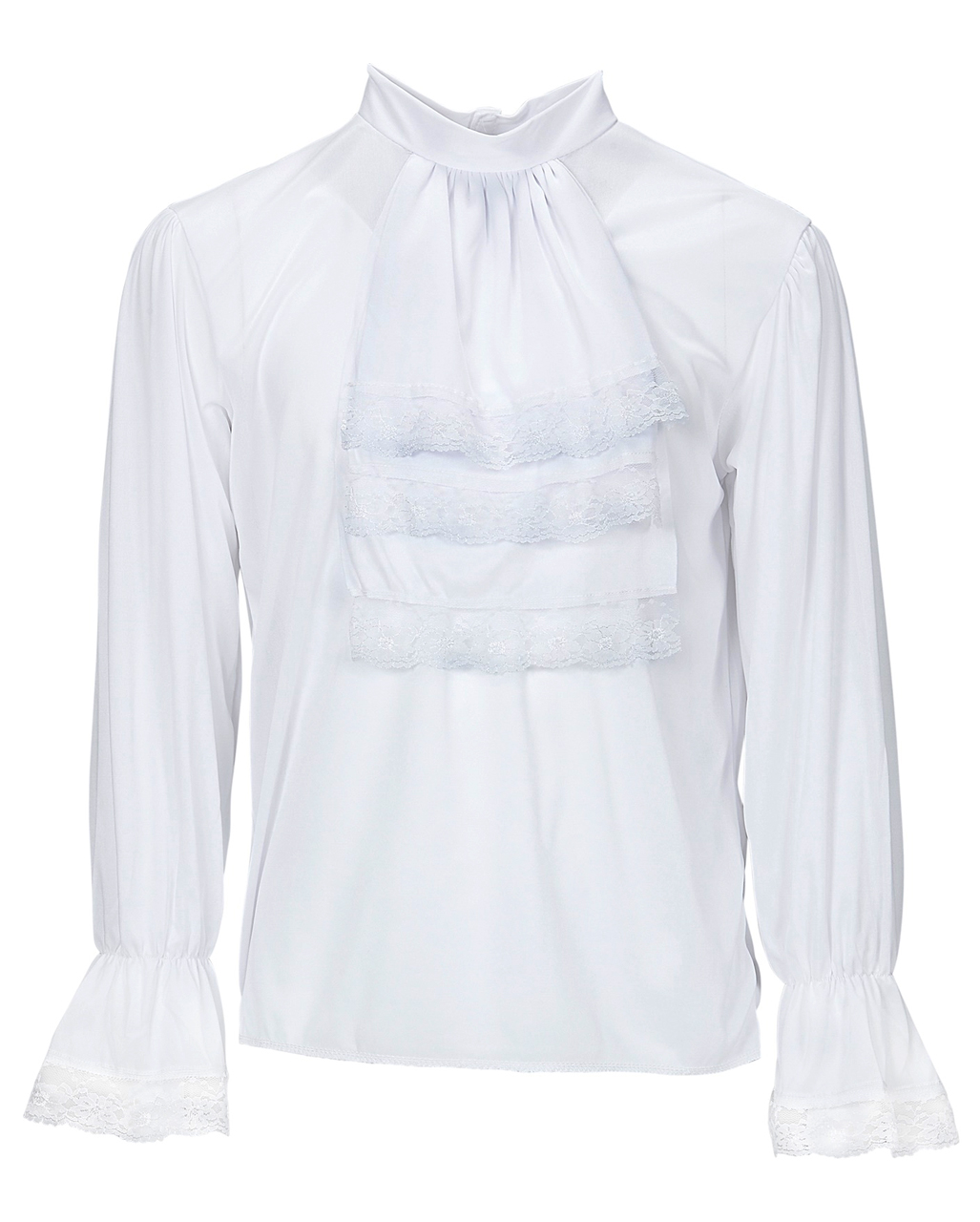 Barock Hemd weiß | Weißes Rüschenhemd mit Jabot | Horror-Shop.com
