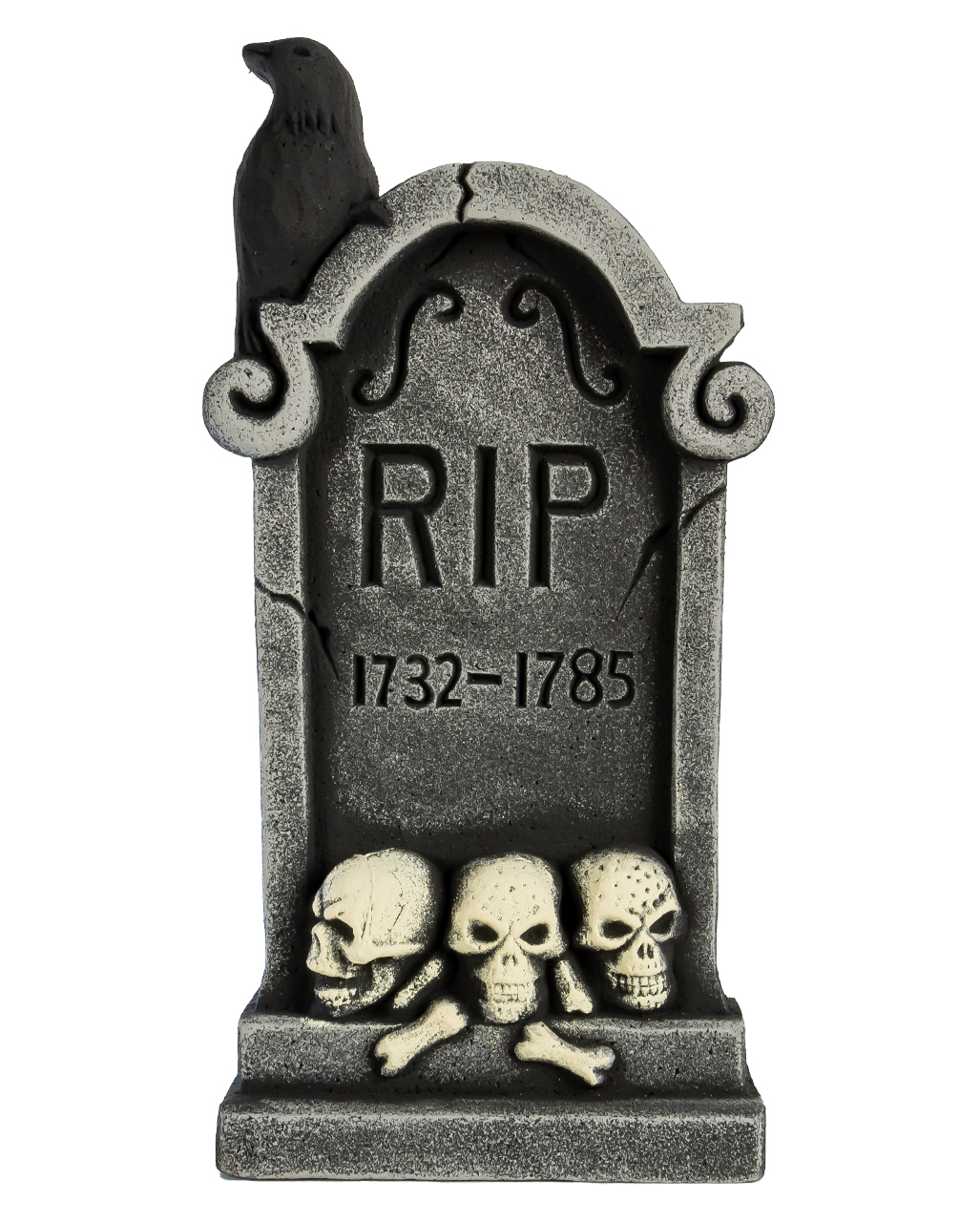 Gravestone With Raven & Skulls 47cm for 🎃 | Horror-Shop.com