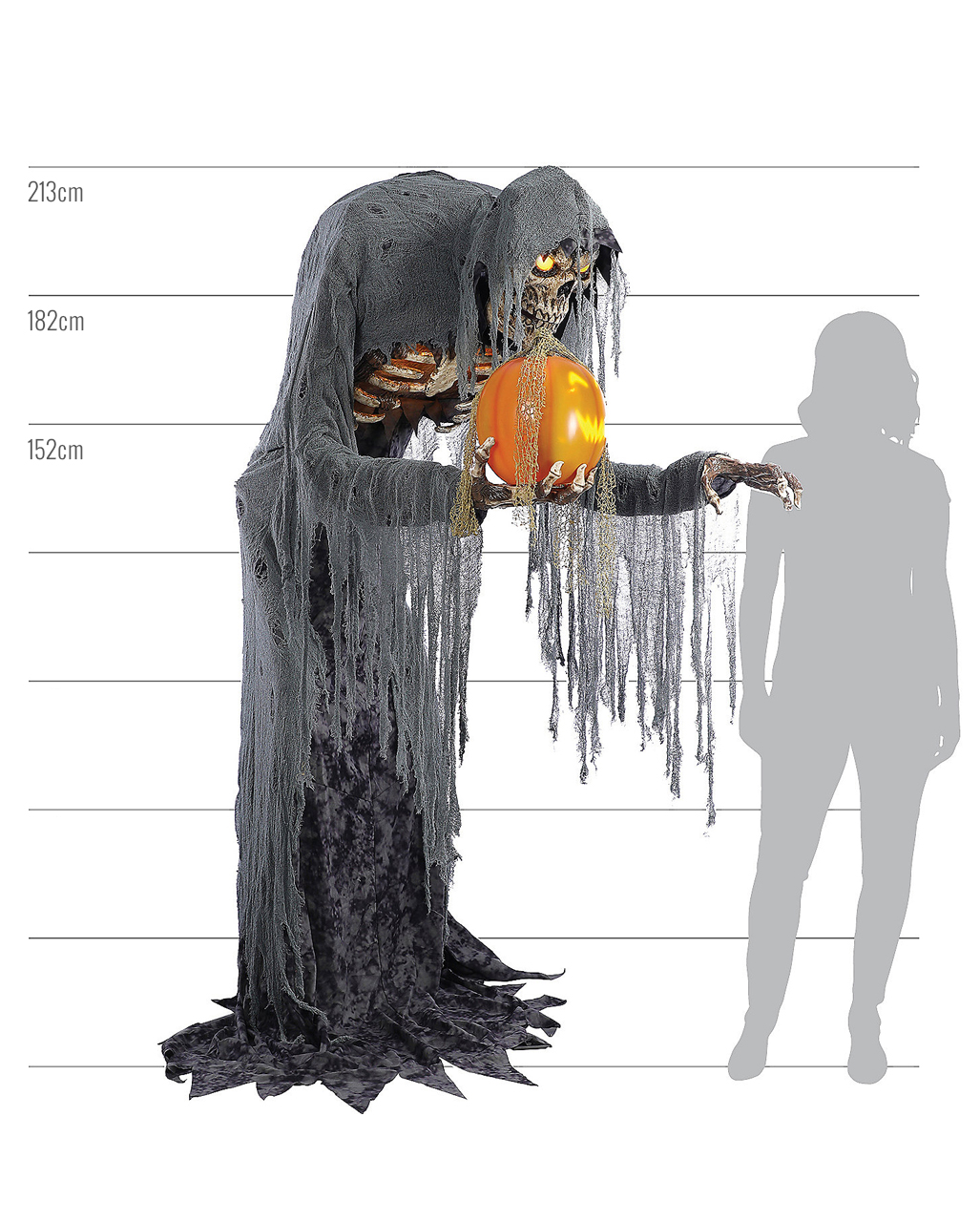Jack Stalker With Talking Pumpkin Halloween Animatronic | Horror-Shop.com