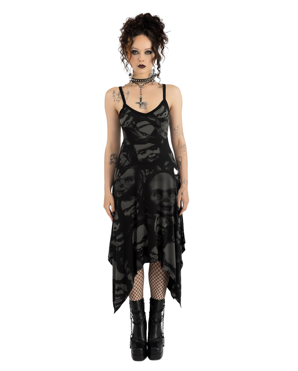 KILLSTAR Devils Lair Midi Dress Gothic Mode kaufen | Horror-Shop.com