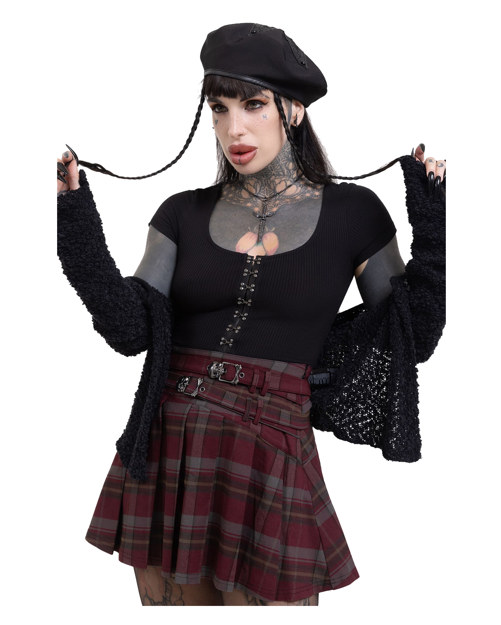 KILLSTAR Sable Riot Rock Buy ★ Gothic skirts | Horror-Shop.com