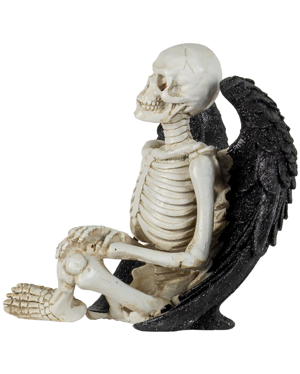 Skeleton Angel With Black Glitter Wings 8cm ★ Gothic decoration ...