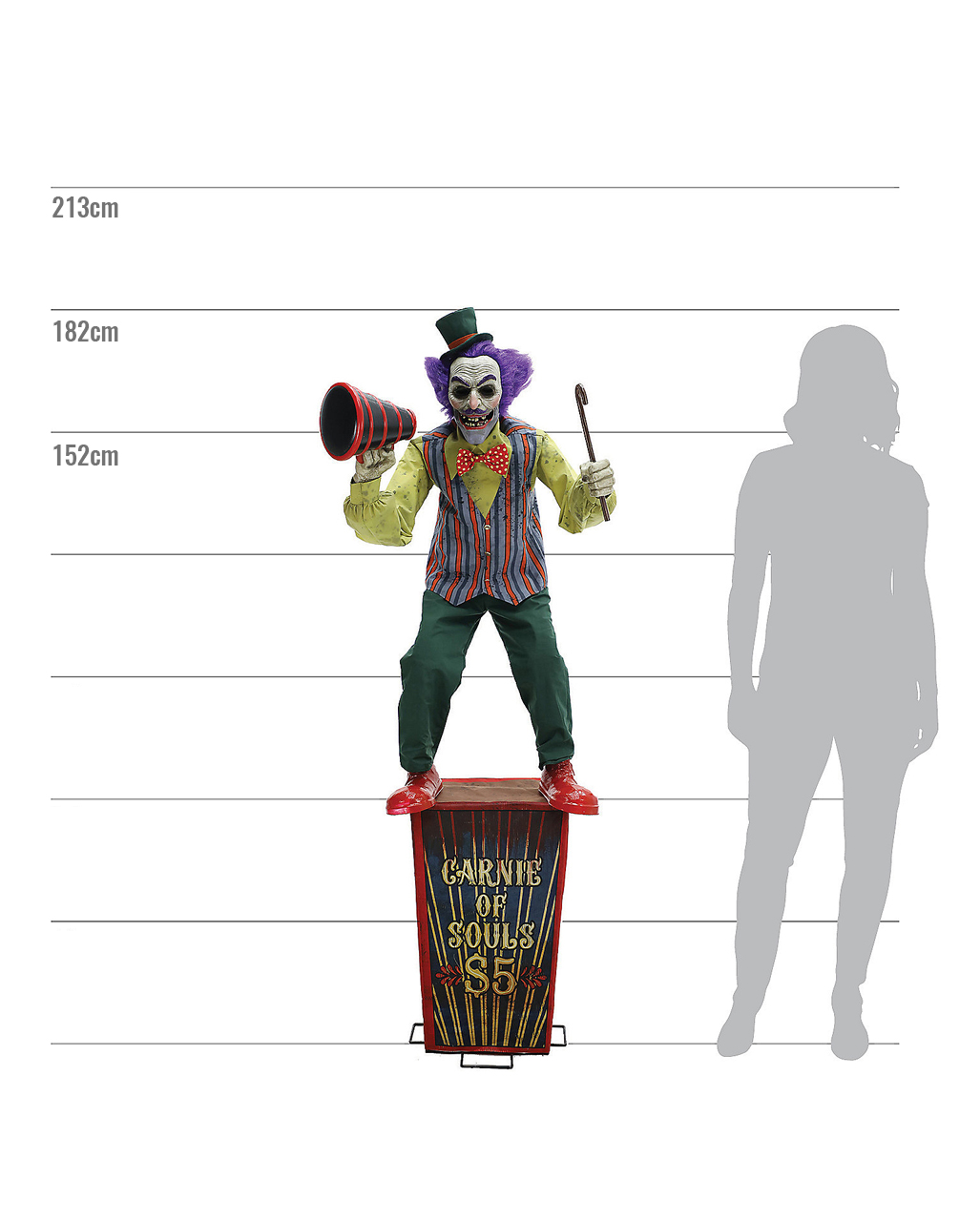 Carnival Barker Halooween Animated Prop 182cm | Horror-Shop.com