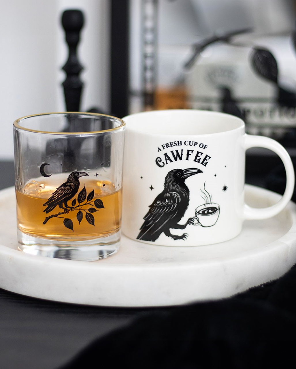 Cawfee Raven Coffee Mug | Gothic Homeware | Horror-Shop.com