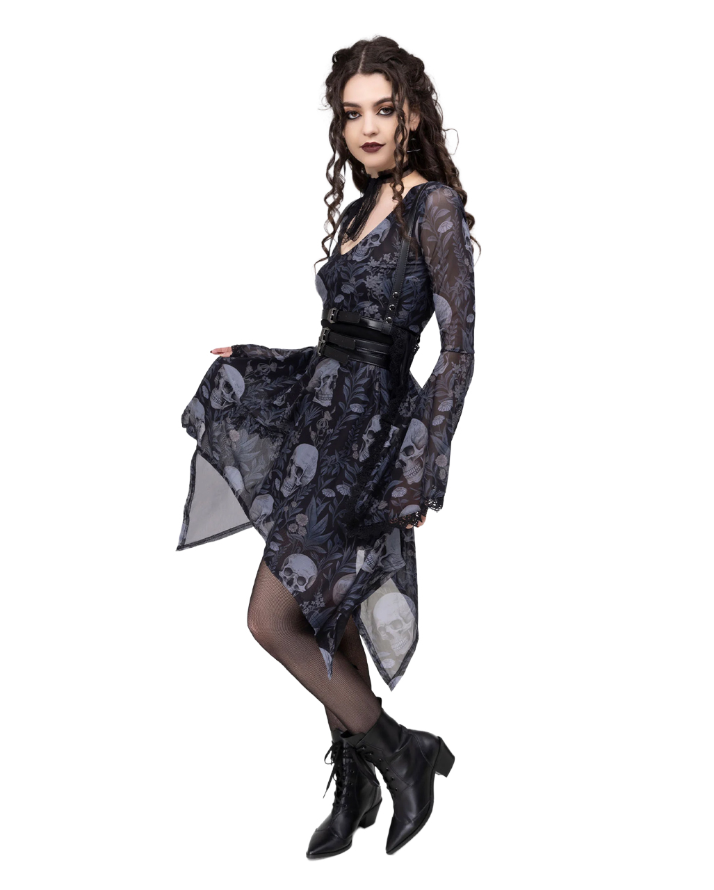 KILLSTAR Death's Head Skater Dress ★ Gothic dress | Horror-Shop.com
